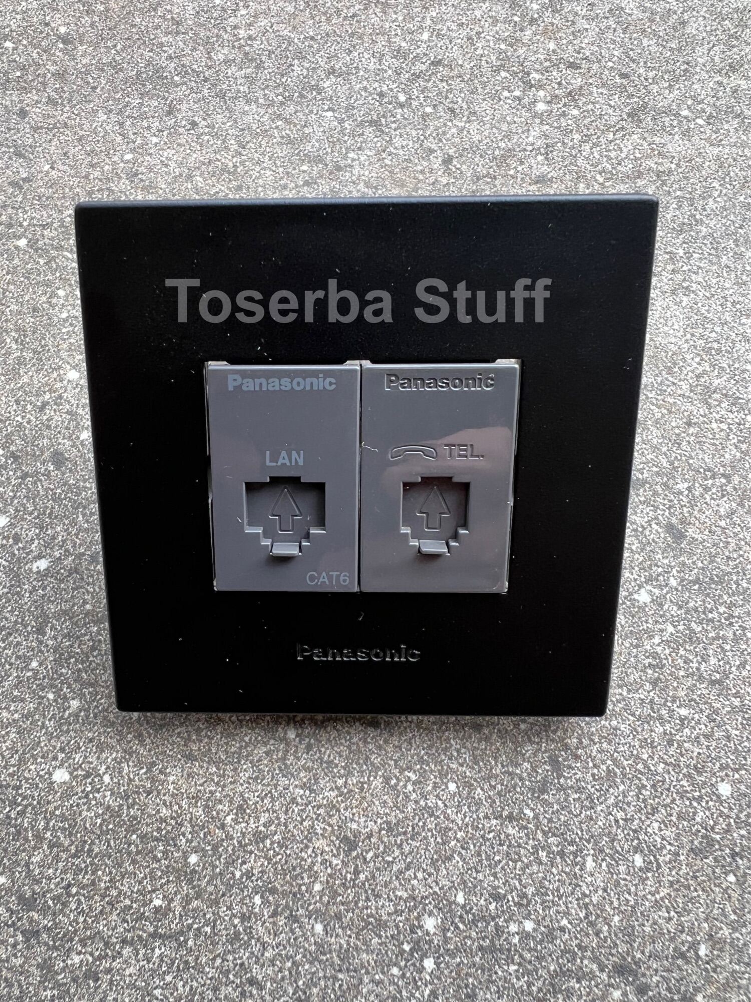 STOPKONTAK MEJA MERK PANASONIC HITAM OUTLET DUAL DOUBLE LAN DATA ...