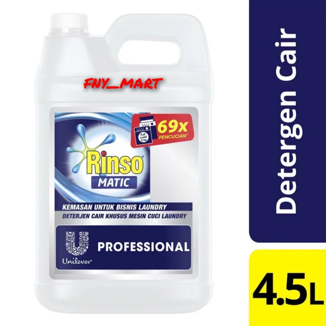 Rinso Matic Profesional 4.5 Liter / Rinso Detergen Cair Laundry Matic Profesional 4.5L Kompan ...
