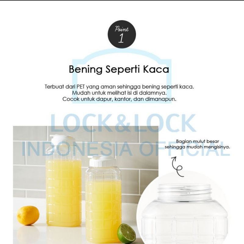 LocknLock Botol Air Minum 1.5L Chess Water Bottle Lock & Lock 1.5 Liter ...