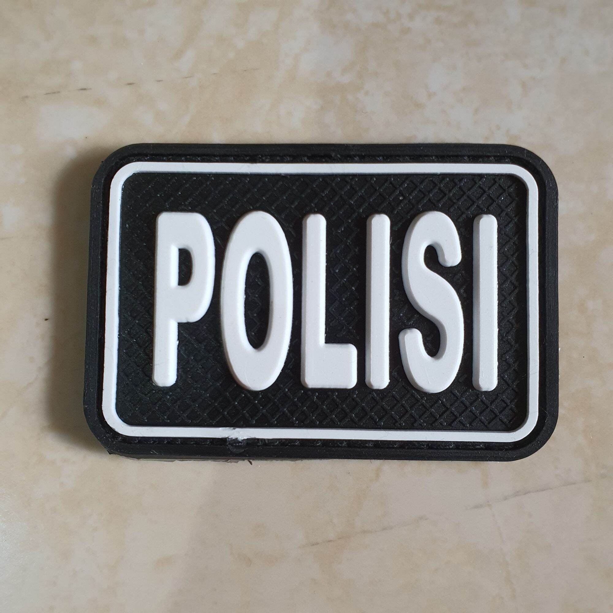 patch rubber logo tulisan polisi - polri - police - tempelan emblem ...