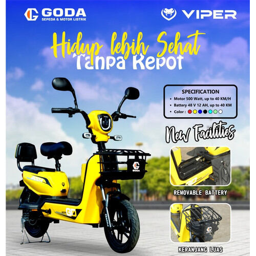 sepeda motor listrik goda 140 golden monkey 48 V 12 AH spesial batere ...