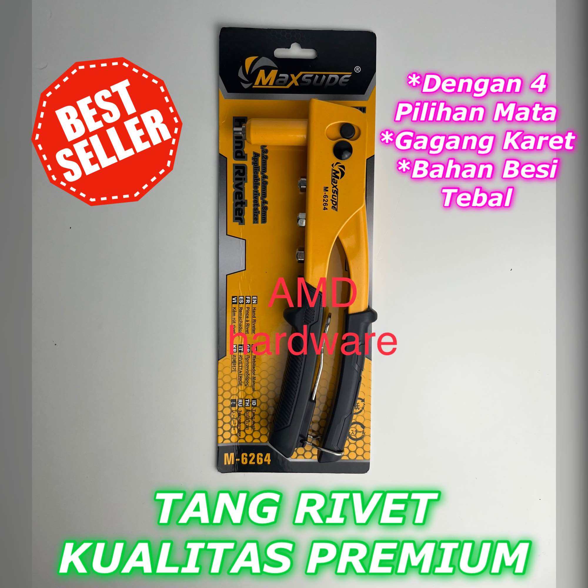 TANG RIVET ORIGINAL TEKIRO JAPAN HAND RIVETER 10" inch PAKU 4 MATA ...