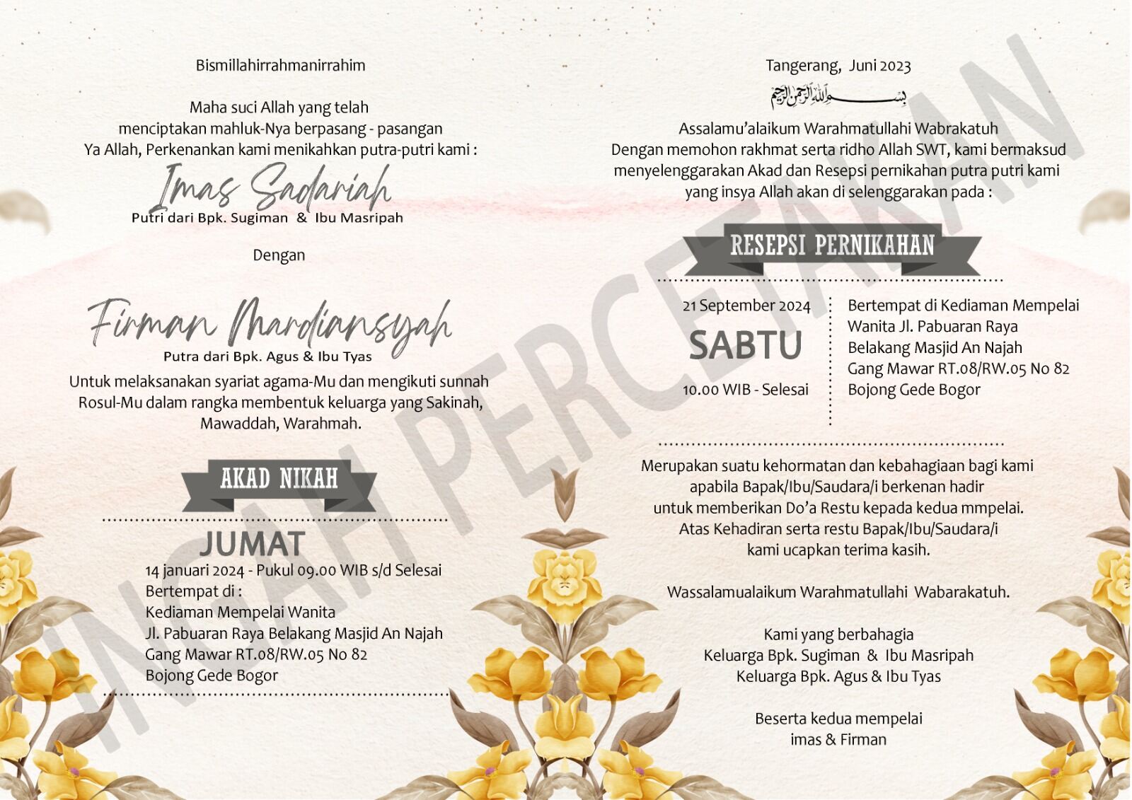 PROMO CETAK UNDANGAN PERNIKAHAN ( minimal pemesanan 200 lembar ...