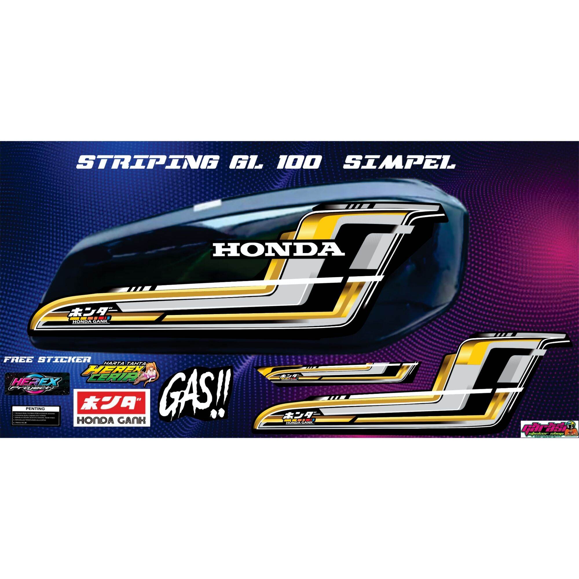 striping gl 100 honda gank viral | Lazada Indonesia
