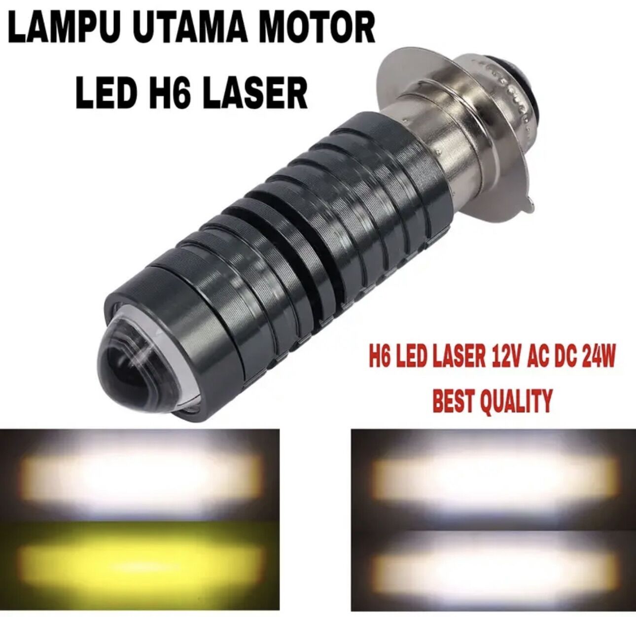 Lampu led laser h6 senja biru Lampu led laser ac dc Laser h6 2sisi ...