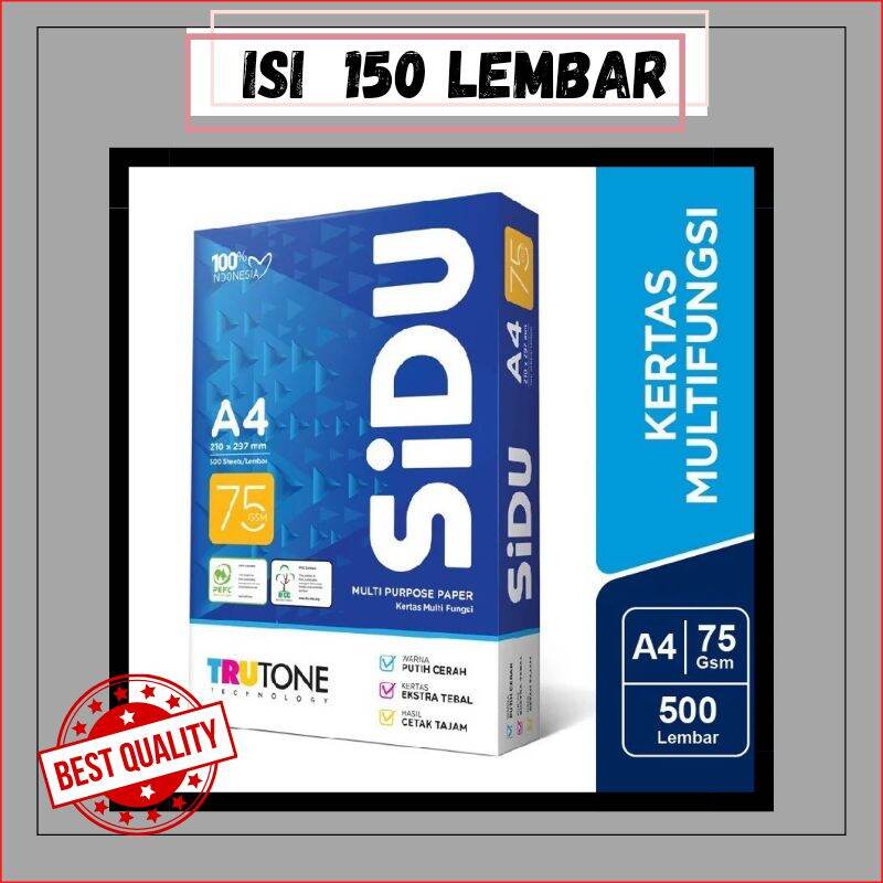 Kertas HVS A4 75 Gram SIDU Per 150 Dan 200 Lembar ( ECER ) | Lazada Indonesia
