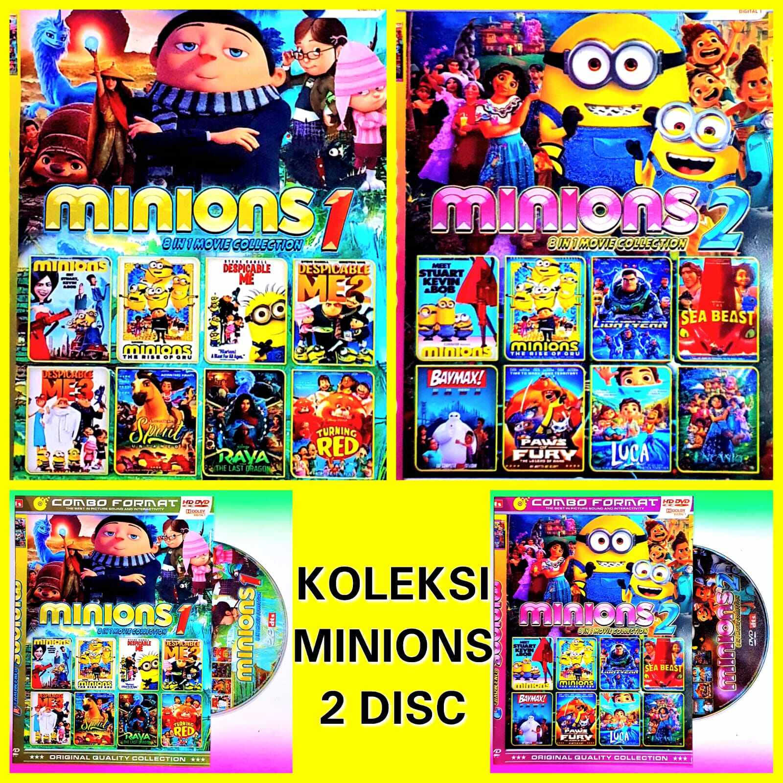 PAKET 2 KASET DVD KOLEKSI FILM MINIONS DLL-FILM ANAK ANAK KARTUN LUCU ...