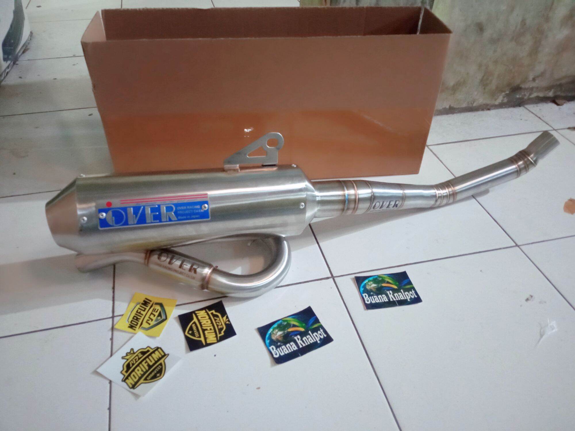 Knalpot OVER JAPAN inlet dan outlet 50 mm. silincer panjang. Pnp CRF ...