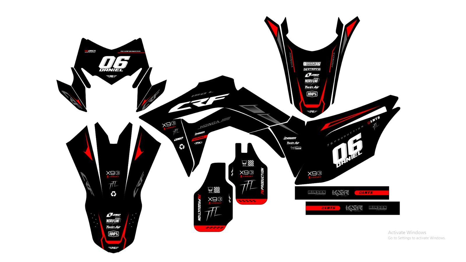 Decal CRF Hitam Keren Bahan Premium MAXDECAL Bebas Desain | Lazada ...