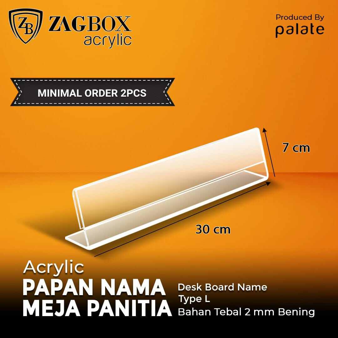 Akrilik Meja Panitia Type L - Display Nama 30cm x 7cm | Lazada Indonesia