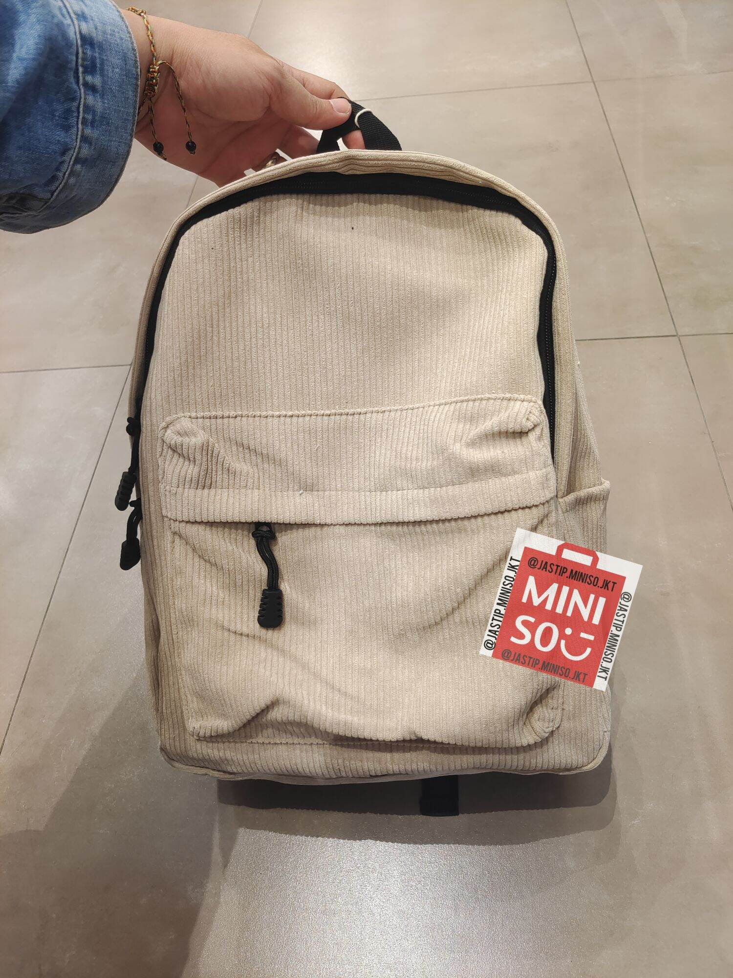 MINISO 🆕 Tas Ransel / Backpack Preppy Style (27x12x36cm) | Lazada Indonesia