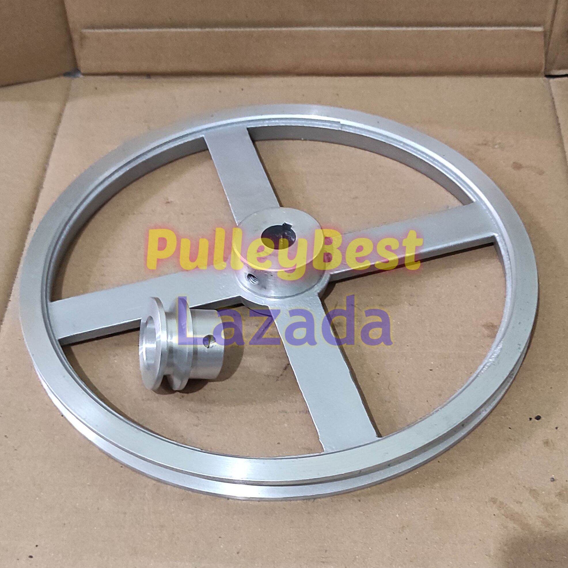 Paket 2 Pulley 12" dan 2" lubang as bisa REQUEST (baca deskripsi) pully ...