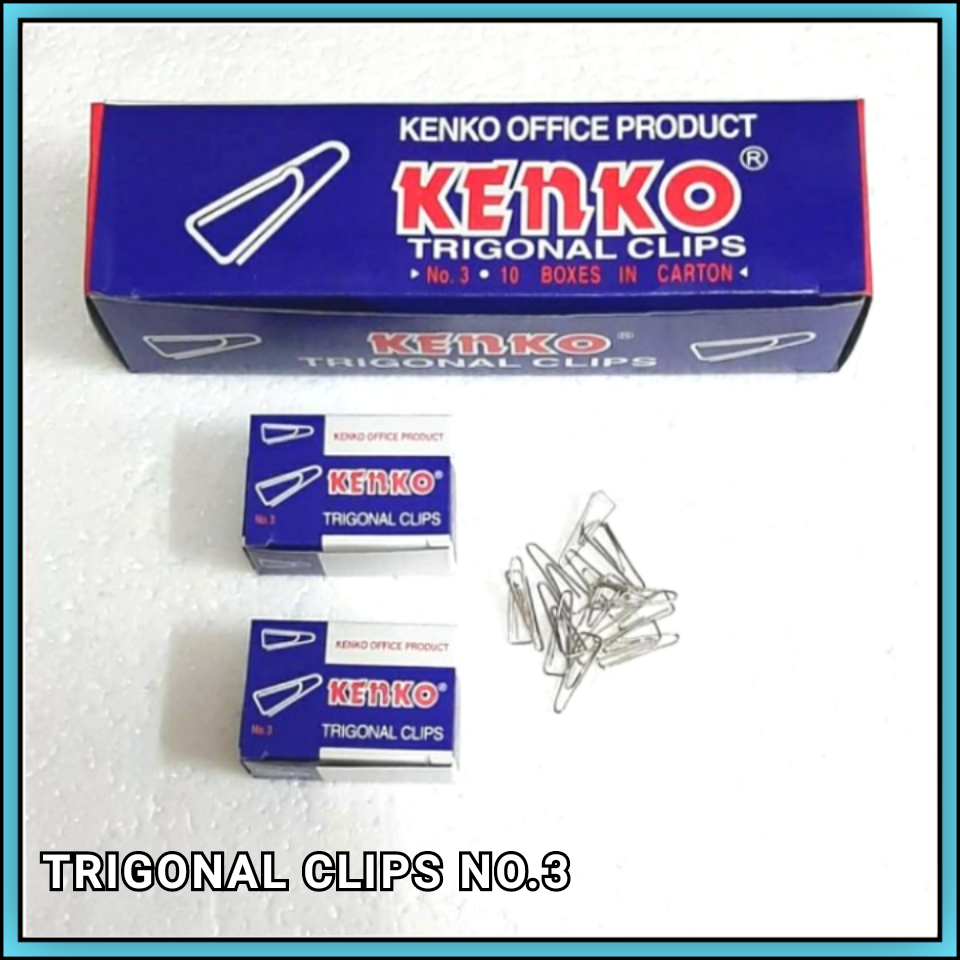 1 Pak Trigonal Clip Kertas / Paper Klip / Penjepit Kertas Kenko No.3 ...