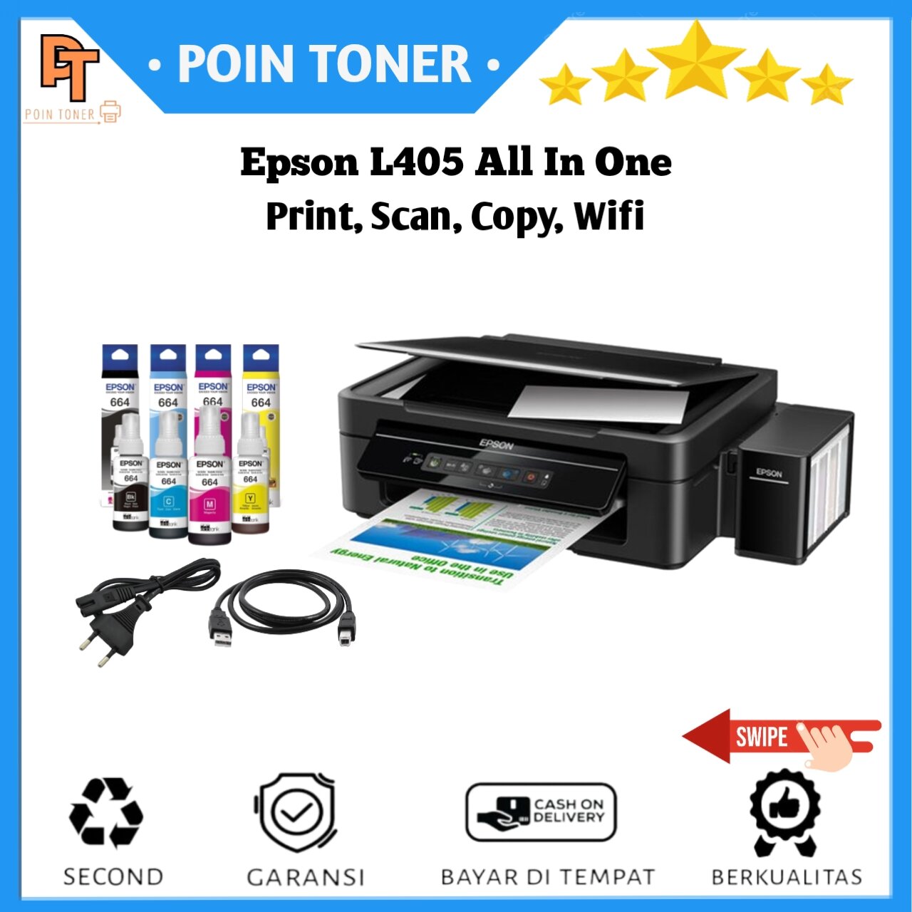 Printer Epson L405 Print,Scan,Copy,WiFi | Lazada Indonesia