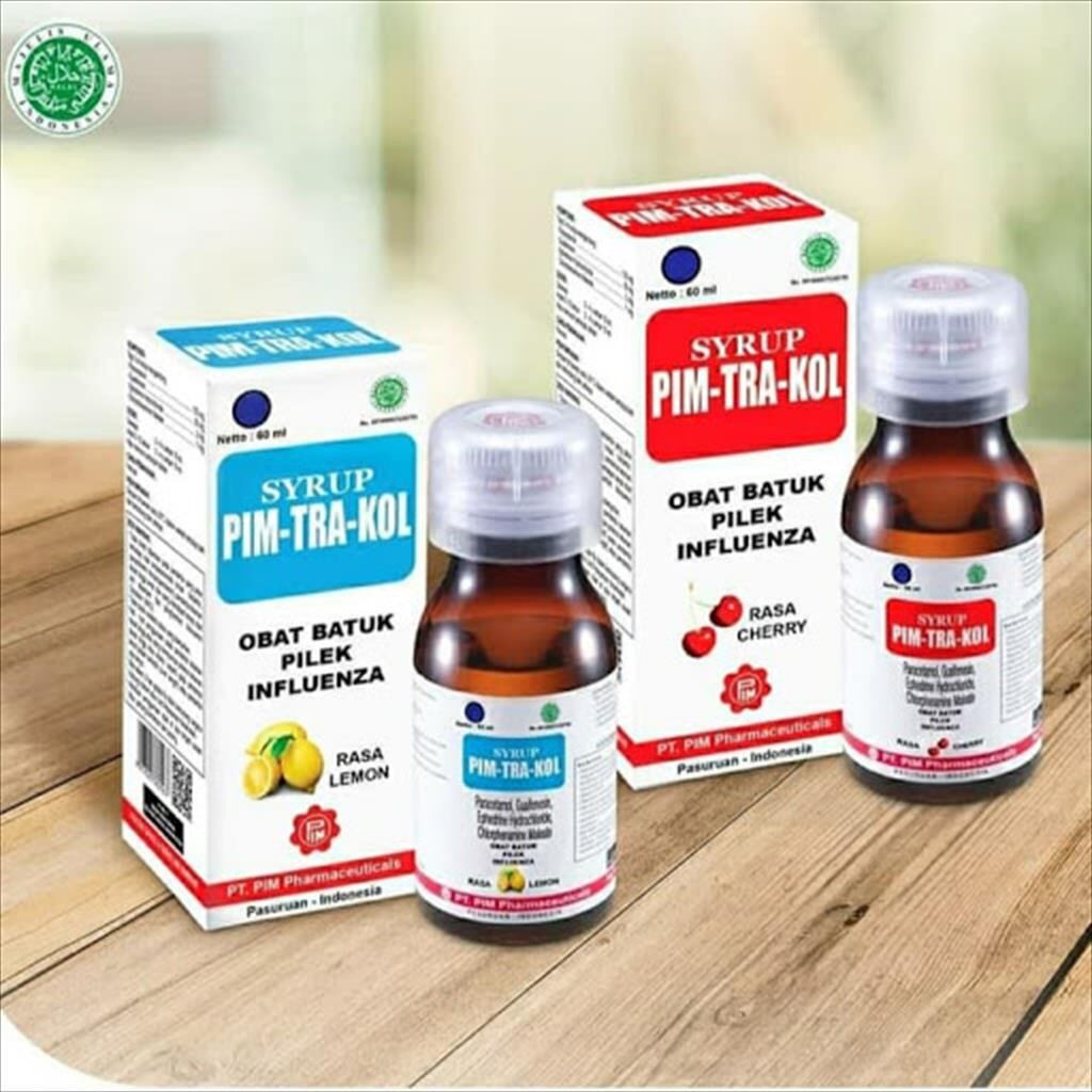 Pimtrakol Syrup Rasa Cherry Dan Lemon -obat batuk pilek-demam-hidung ...