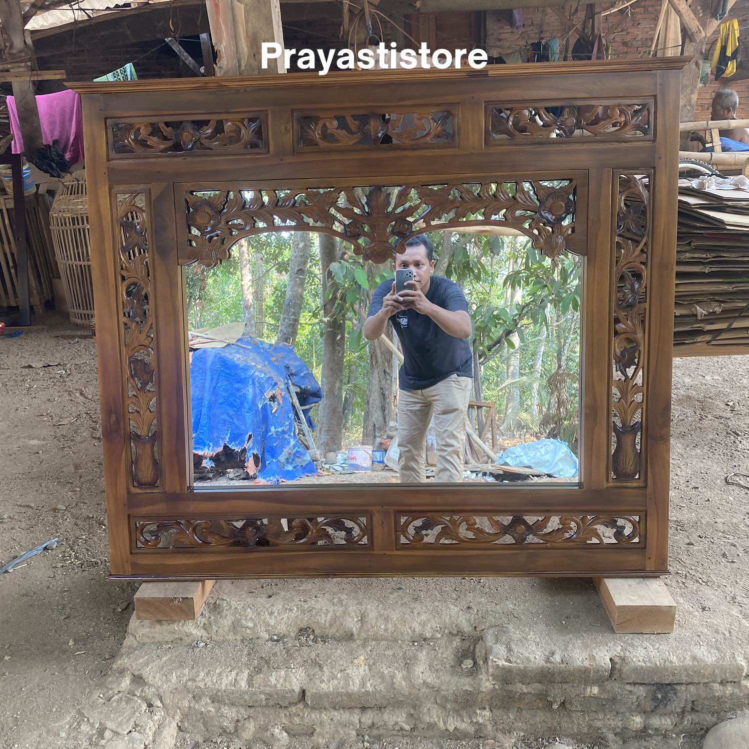 Kaca rias jati - figura cermin jati ukiran asli | Lazada Indonesia