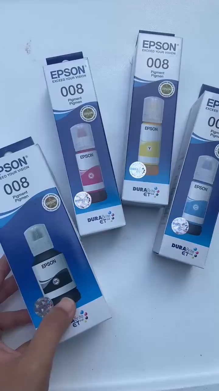Tinta Epson 008 Original 4 Warna Black Cyan Magenta Yellow Printer ...