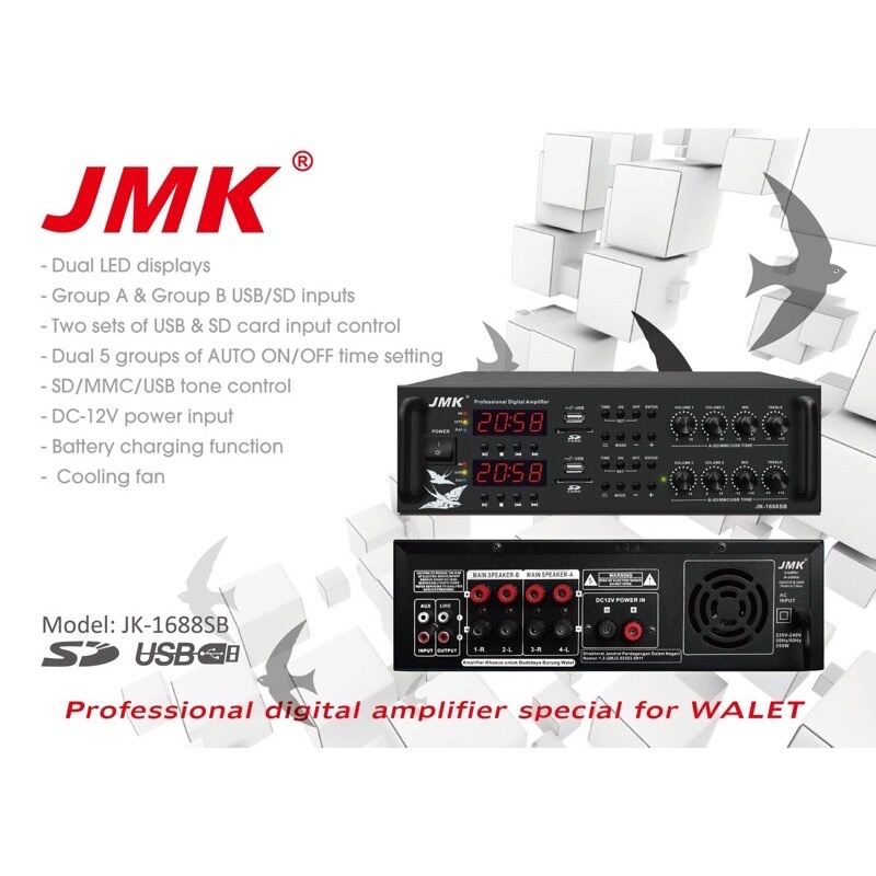 Ampli Walet Khusus JMK jk-1688SB Ampli Wallet 2 player | Lazada Indonesia