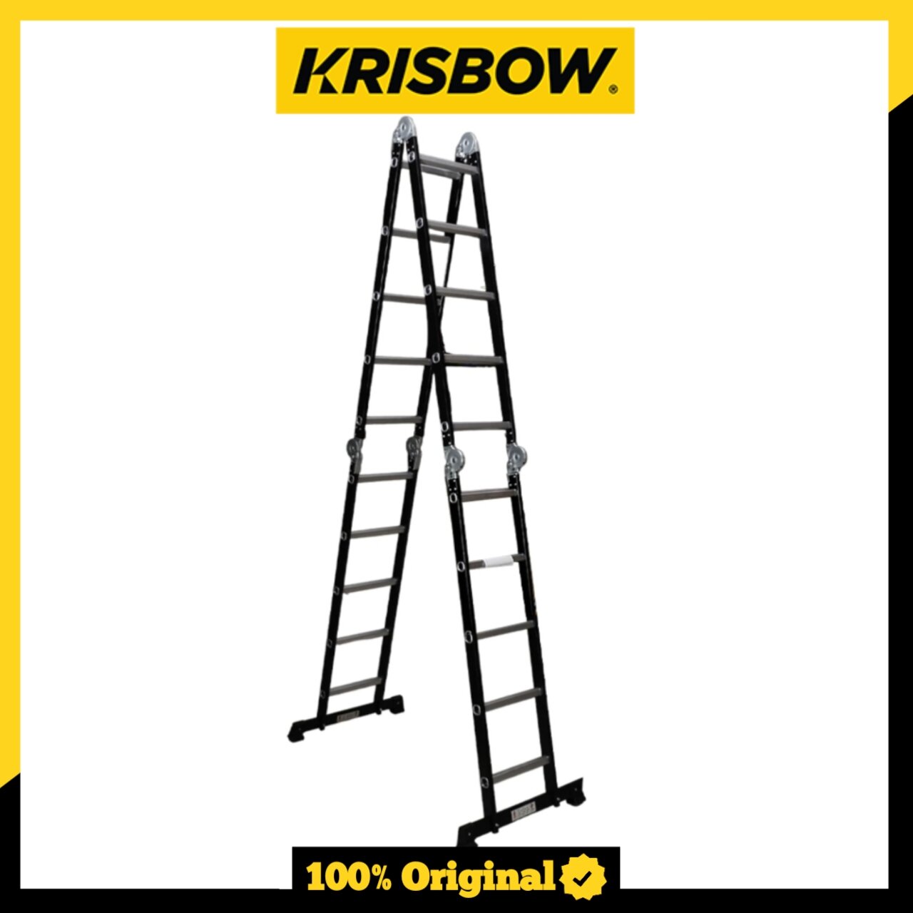 Krisbow 5 Mtr Tangga Lipat Aluminium Multifungsi 4x5 Step - Hitam ...
