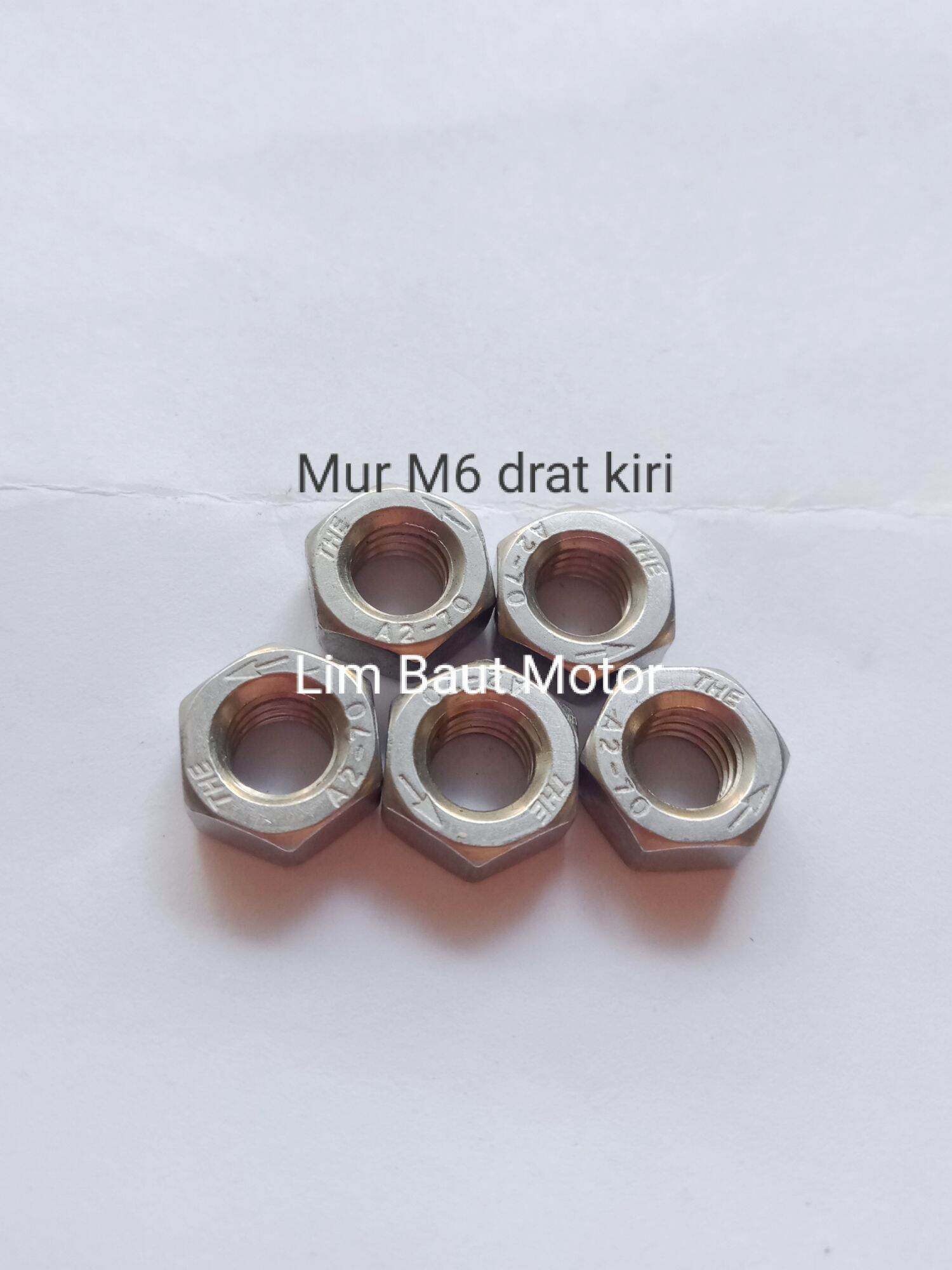Lim Baut Motor mur baut 10 terbalik stainless mur drat kiri 10 / 6mm ( 1 biji ) | Lazada Indonesia