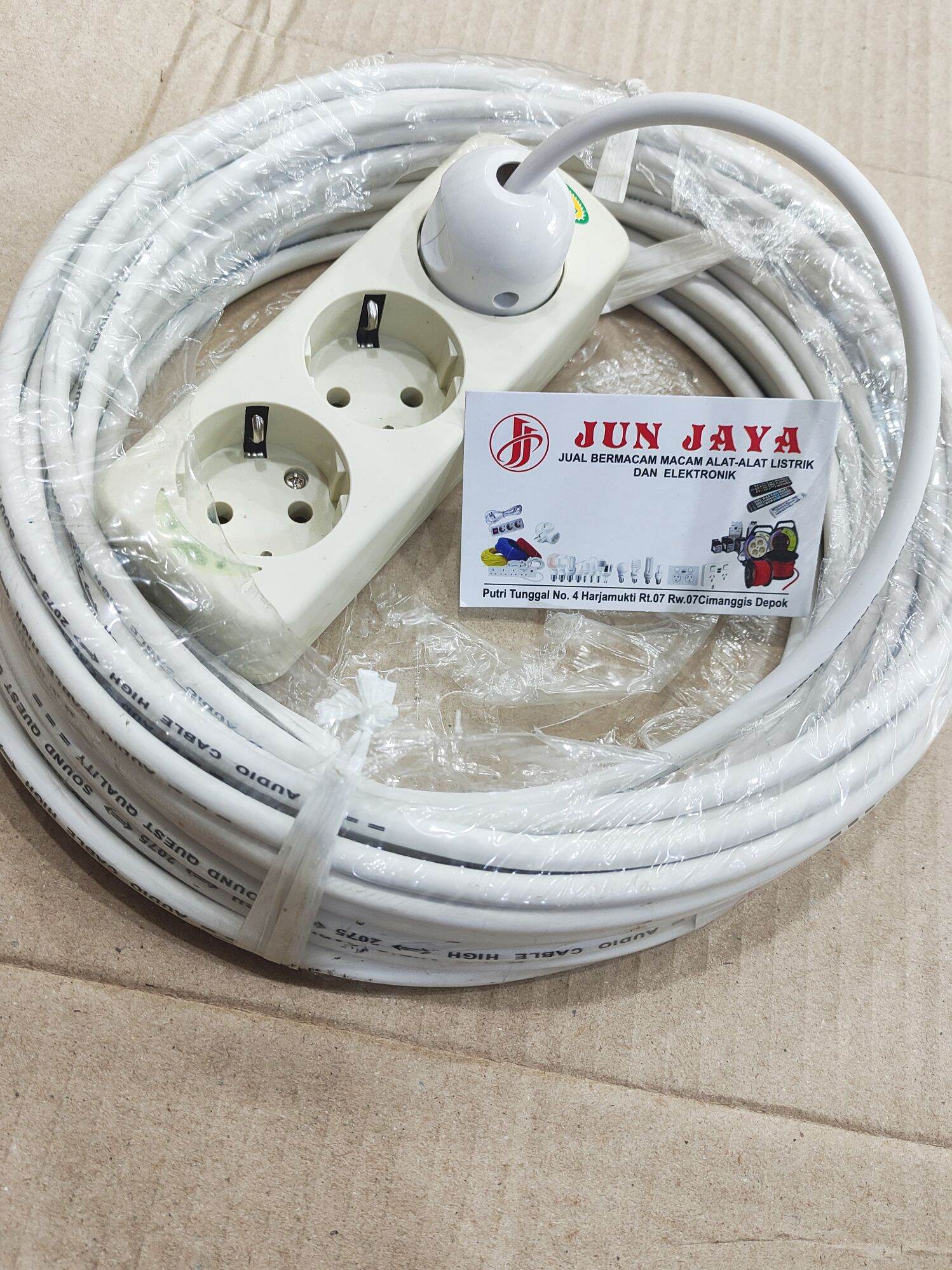 STOP KONTAK JADI RAKITAN KABEL 5METER SERABUT TEBAL TERMINAL KUNINGAN ...