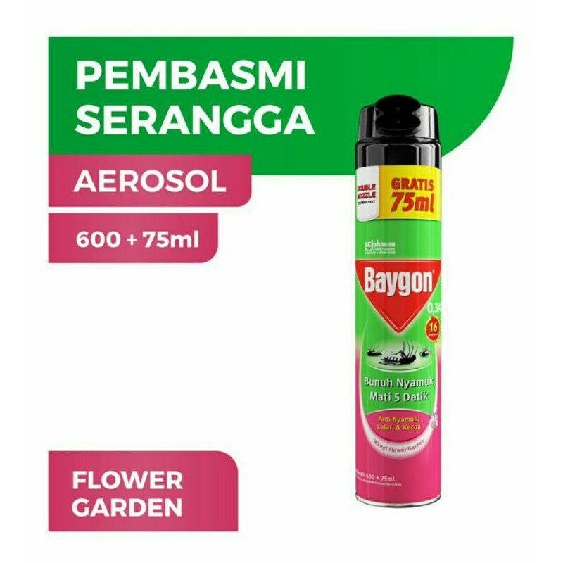 Baygon Aerosol 600 ml ml Warna Pink Flower Garden Anti Nyamuk Serangga ...