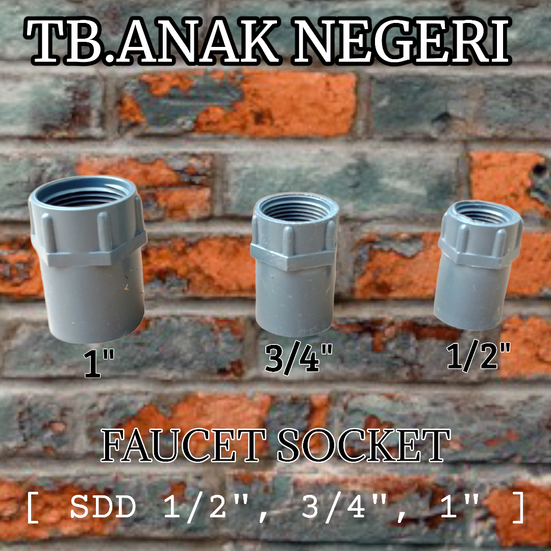 Faucet Socket PVC Jaya TS 1/2" Inch 3/4" Inch 1 inch- Fitting Pipa SDD ...