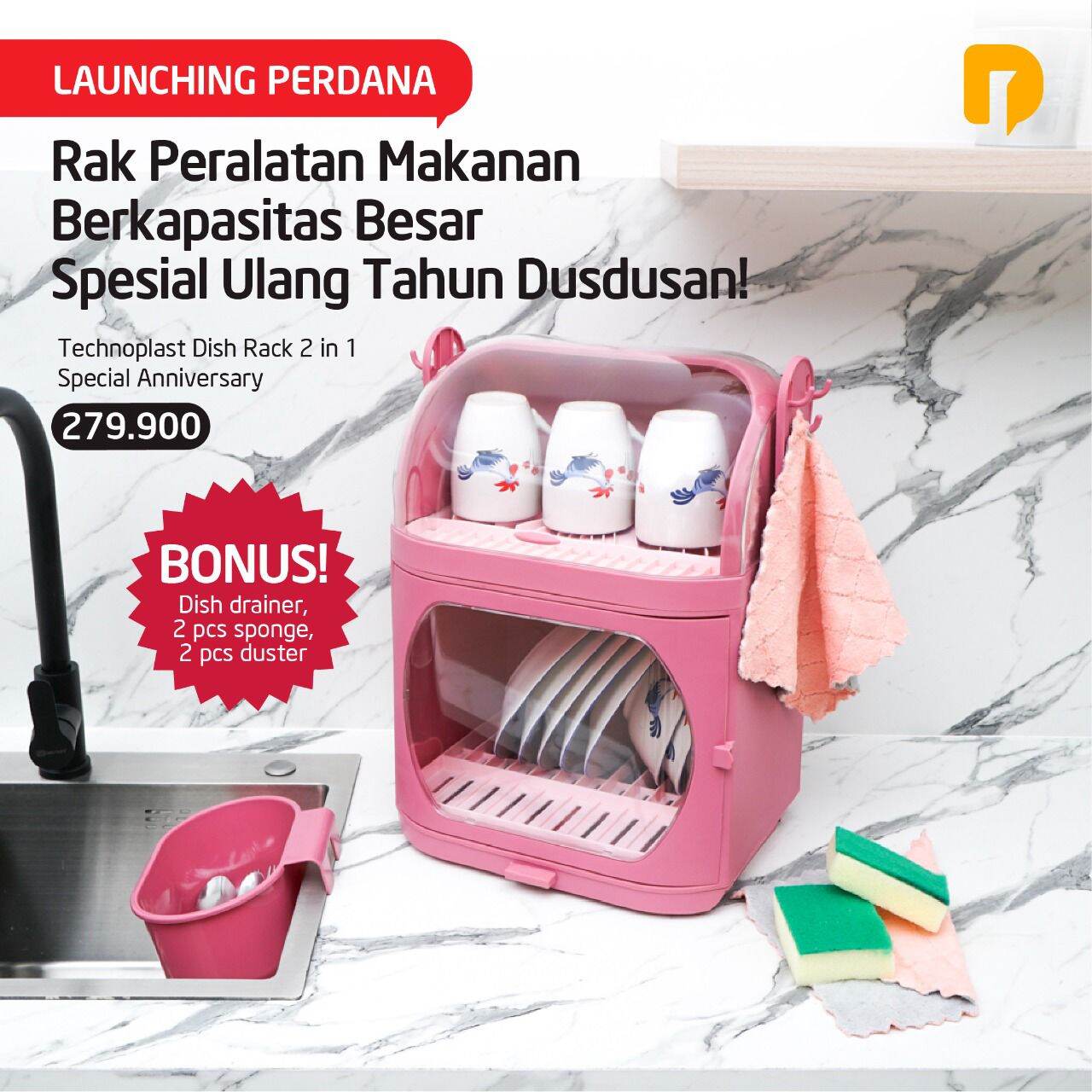 Rak Piring Besar Dish Rack Technoplast | Lazada Indonesia
