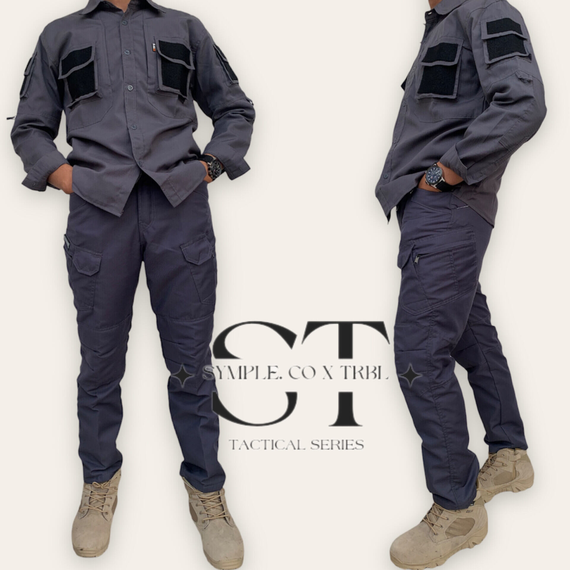 Setelan Kemeja Celana Tactical Abu | Satu Set Seragam Taktikal Lapangan Outdoor Abu | Lazada ...