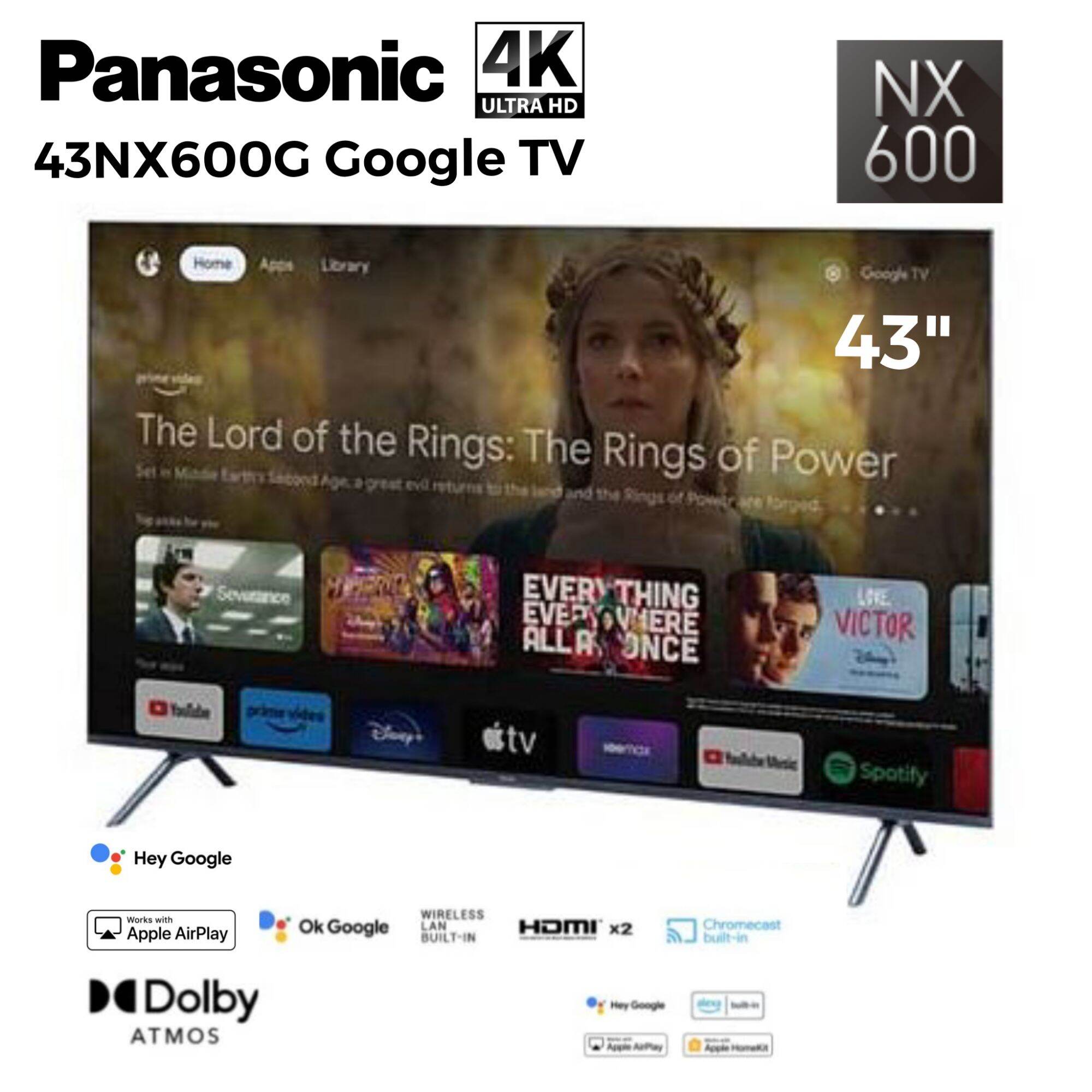 PANASONIC 4K UHD GOOGLE TV 43NX600G - Dolby AUDIO 43 Inch Bezelles Slim Garansi Resmi | Lazada ...
