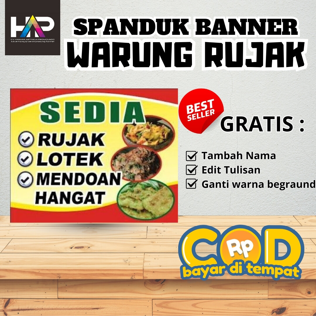 SPANDUK BANNER WARUNG JUALAN RUJAK | Lazada Indonesia