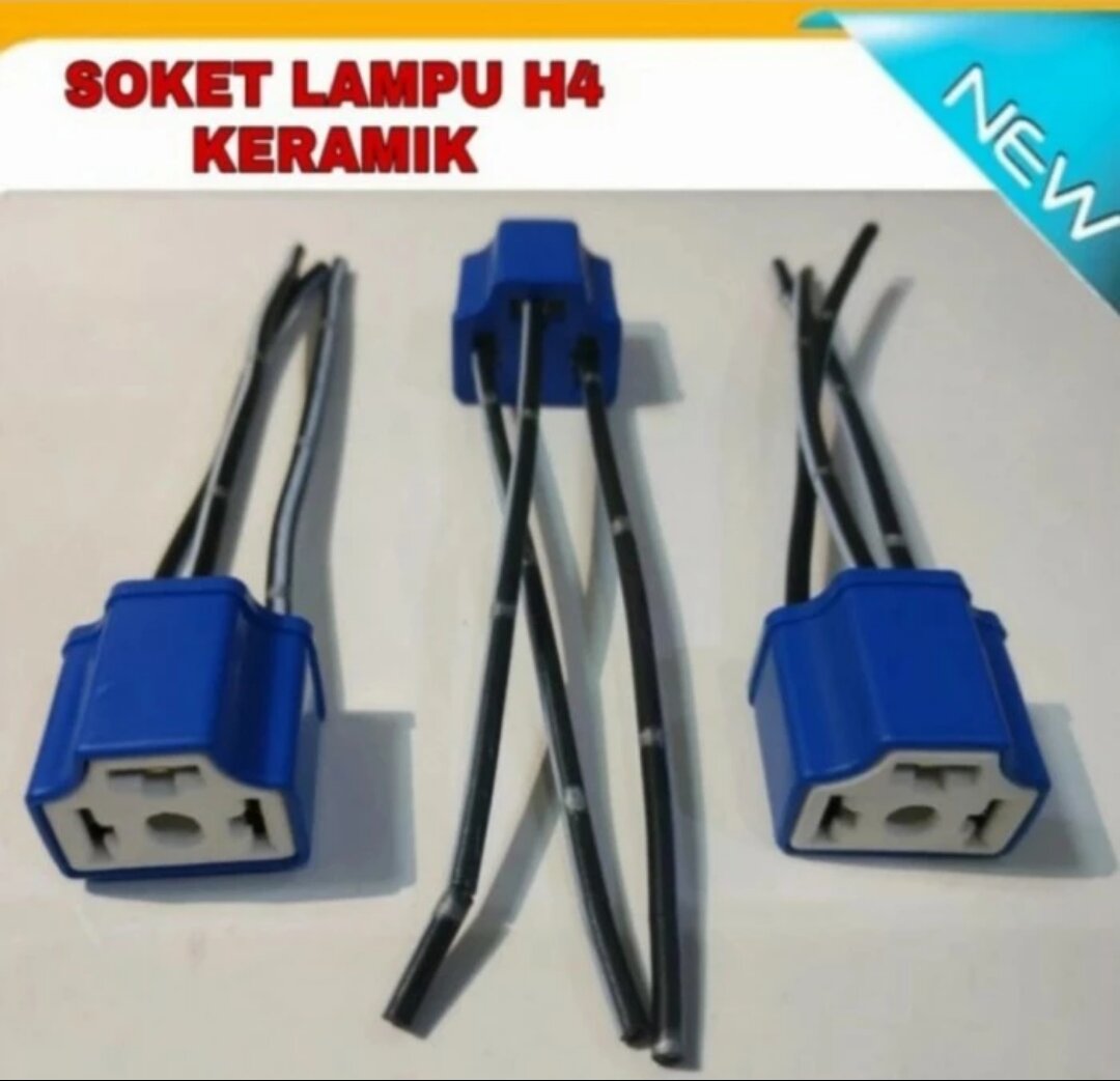 Socket Lampu H4/Soket/Rumah/Seal Beam H 4 Keramik plus Kabel | Lazada ...