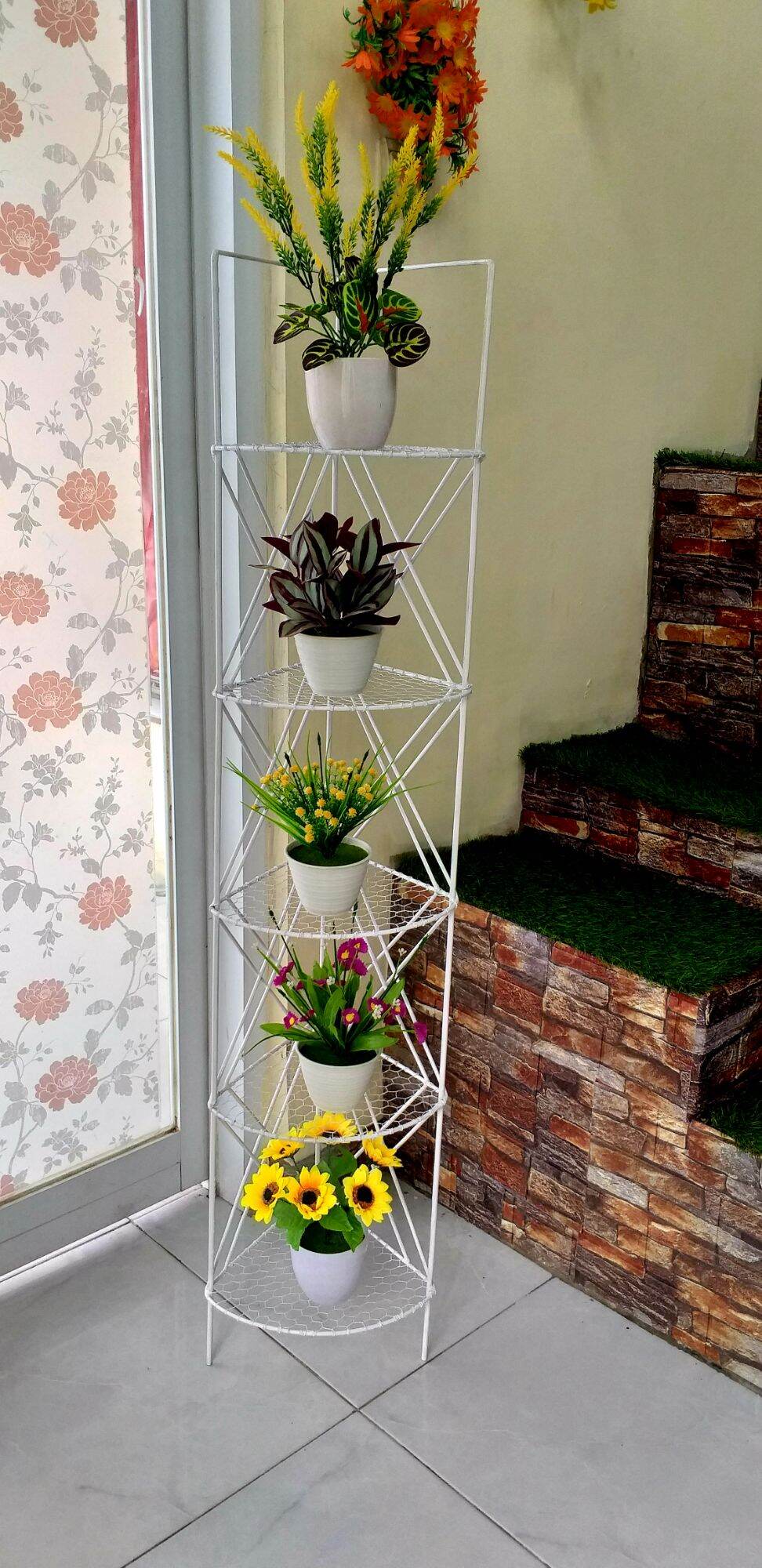 rak besi bunga susun tinggi 1.2 meter bahan besi 8 dan 6 | Lazada Indonesia