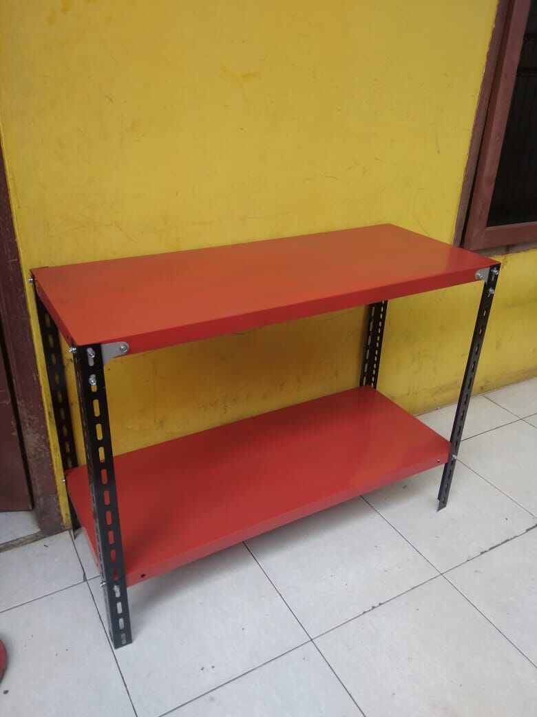 rak besi siku lubang 2 susun meja kompor panjang=100cm lebar=40 tinggi ...