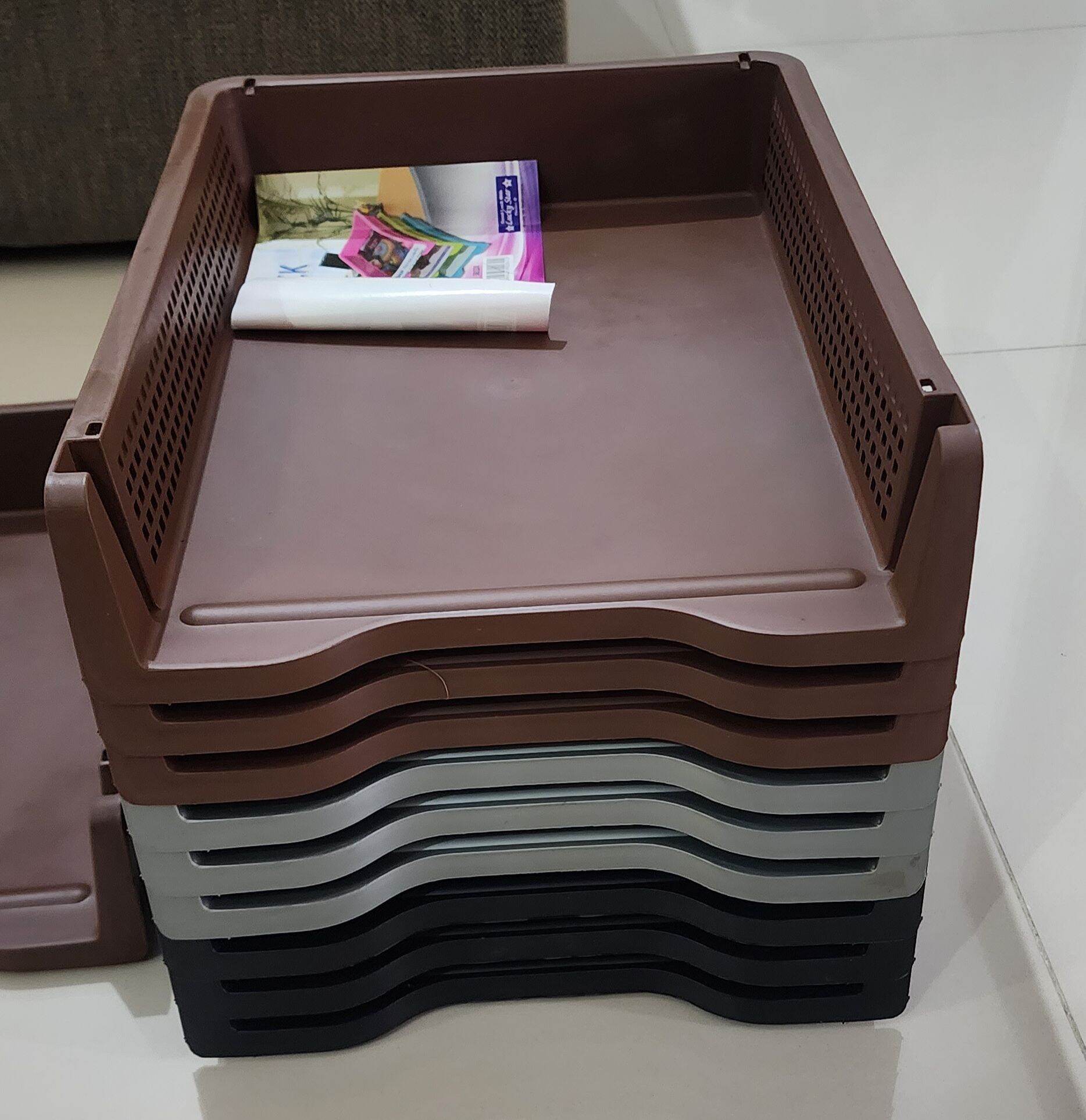 Rak dokumen meja / rak A4 / rak susun / rak plastik / tempat surat ...