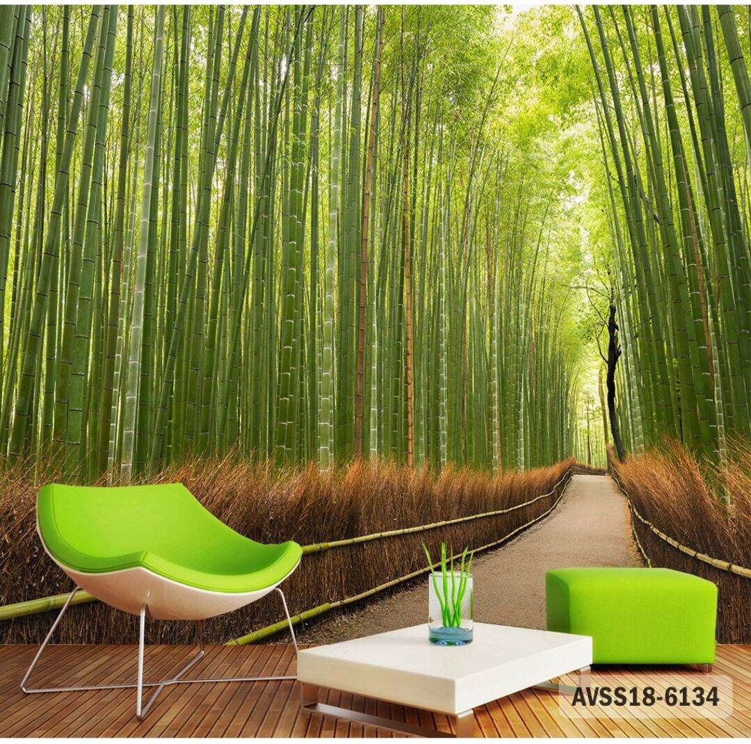 PROMO WALLPAPER CUSTOM MOTIF BAMBU TAMAN MURAH, wallpaper dinding ...
