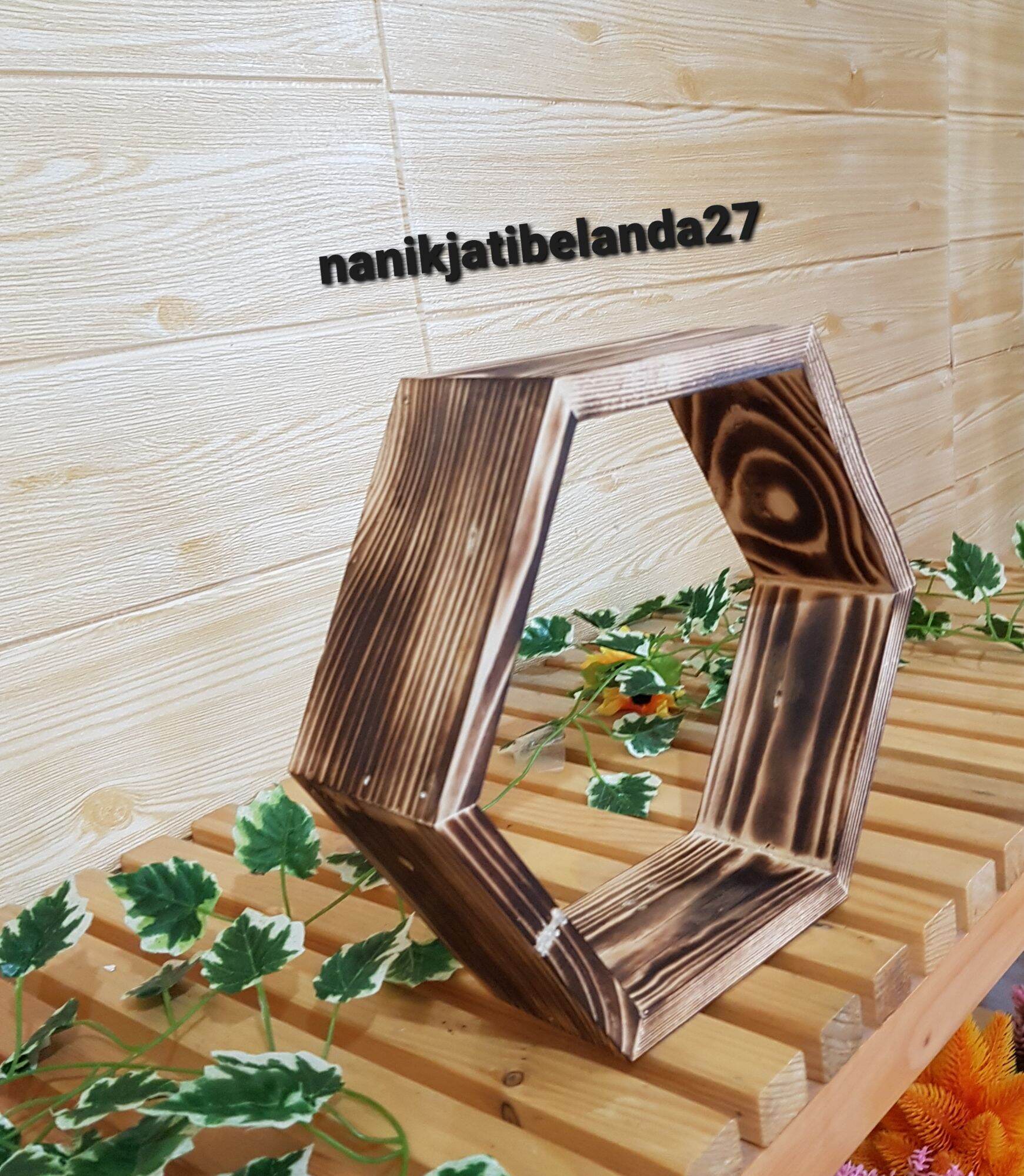 0hexagonal/rak dinding/rak buku/hiasan dinding/rak makeuap/hexagonal 1 ...