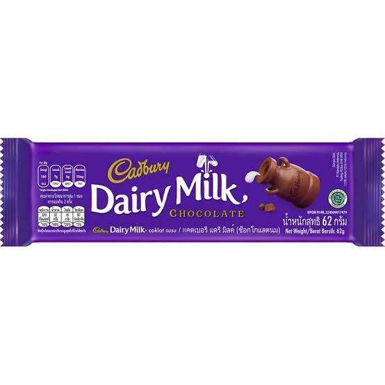 coklat Cadbury dairy milk 62 gram (ukuran sedang) | Lazada Indonesia