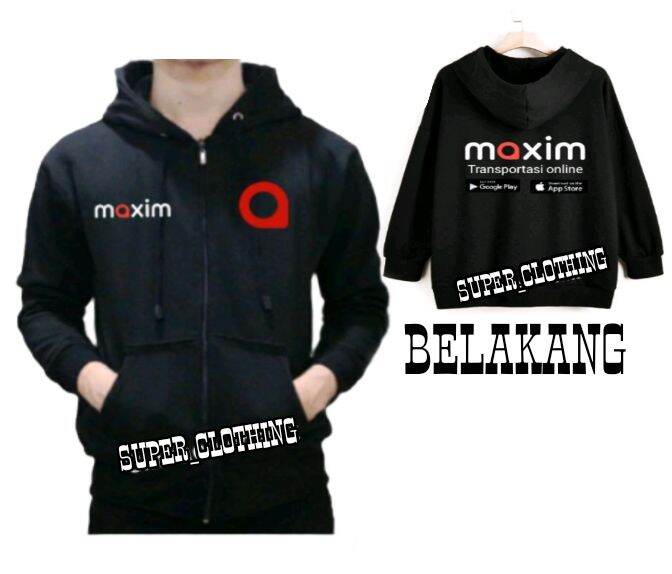 JAKET DRIVER MAXIM FULL FRINTING FOLIFLEX JAKET HOODIE HITAM LOGO MAXIM ...