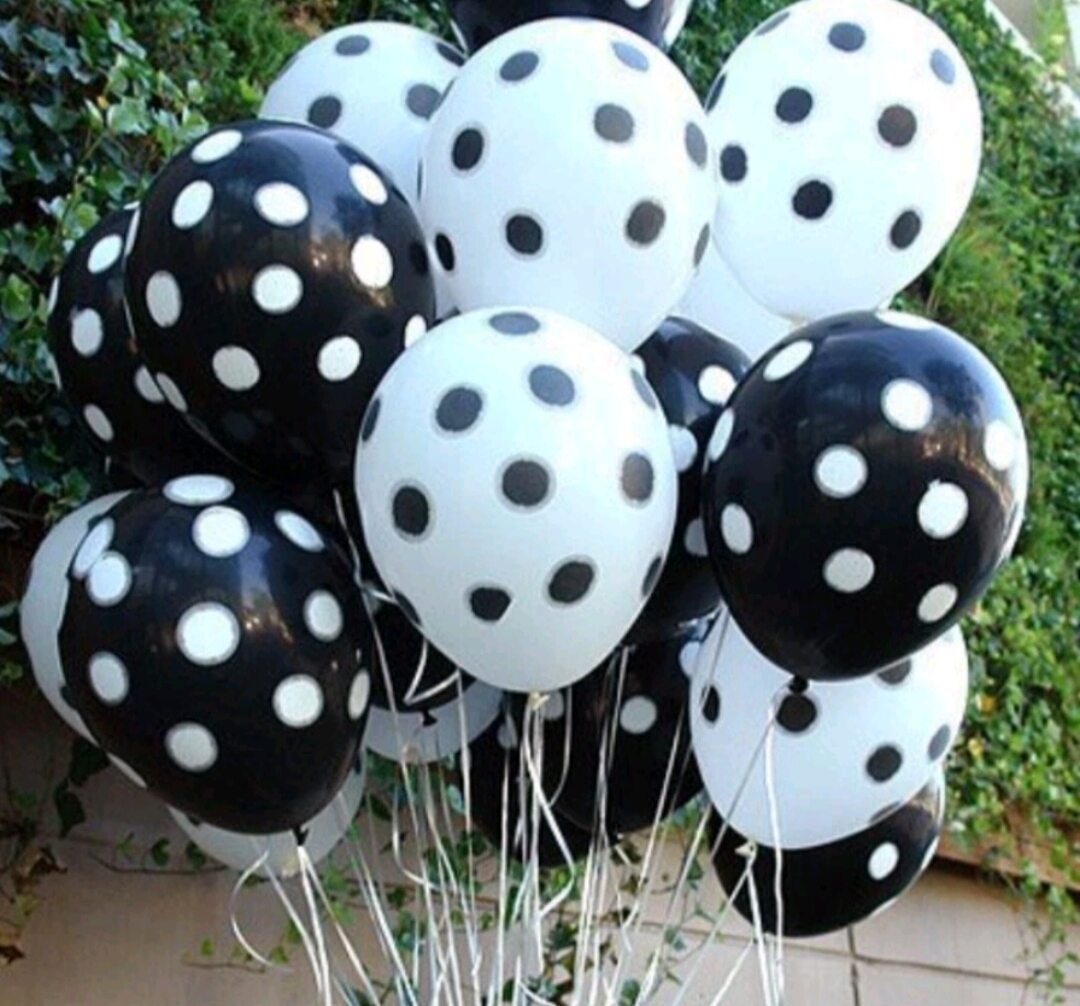 100 pcs balon polkadot hitam putih - balon polkadot/ balon isi 100 pcs ...