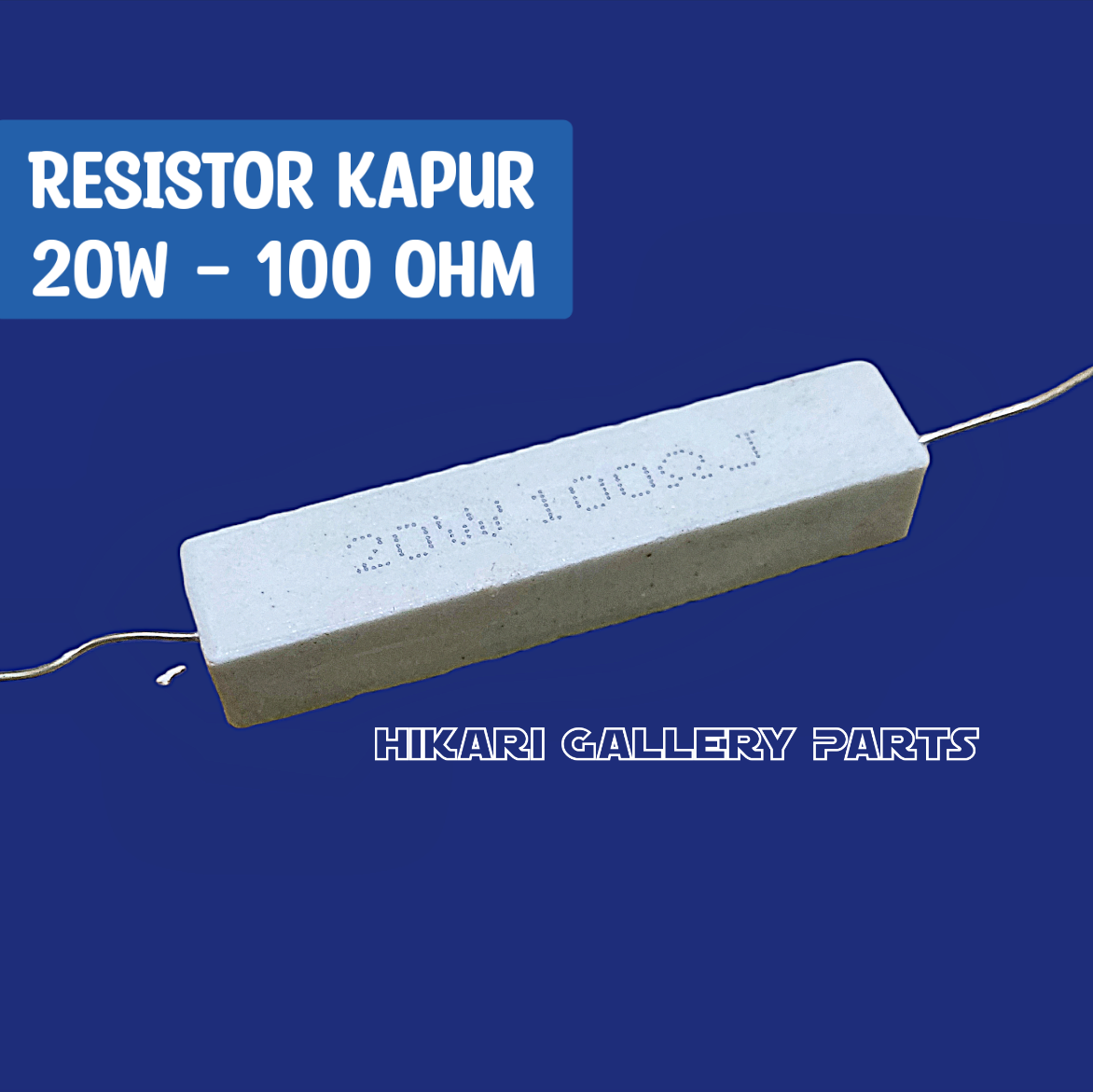 RESISTOR 20W 100 OHM Asli ROHS / Resistor Kapur 100 ohm 20 watt / R kapur 20 watt 100ohm 100R ...
