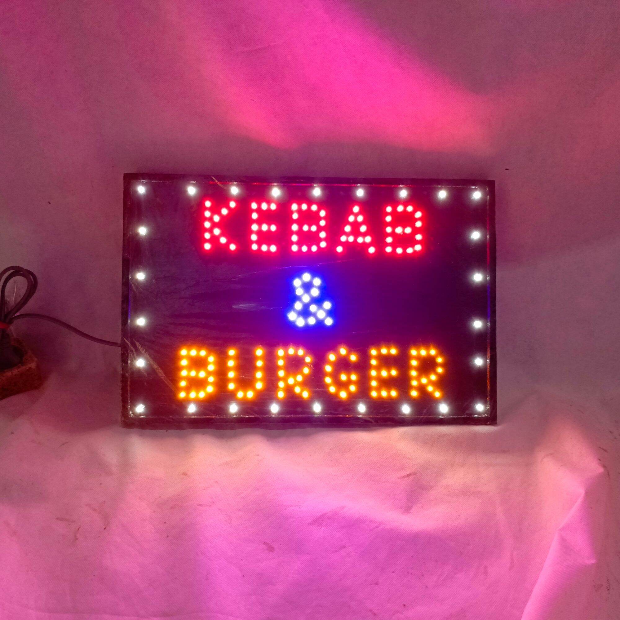 papan lampu LED tulisan KEBAB & BURGER 40X30 cm new | Lazada Indonesia