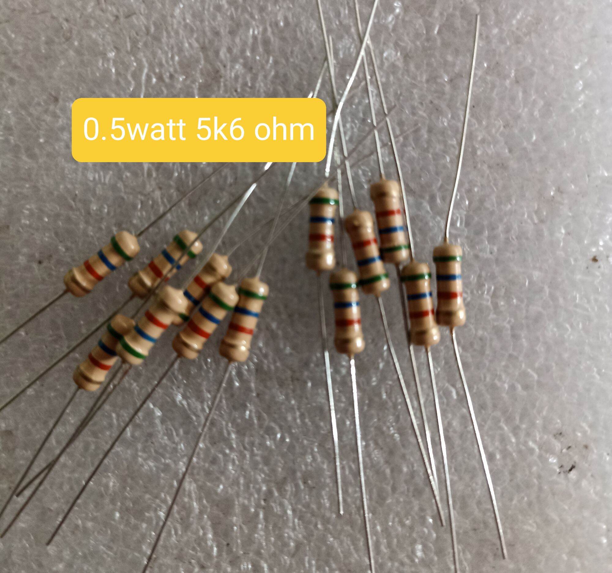 10BUAH RESISTOR 5K6 OHM 0.5WATT SETENGAH WATT 5K6 OHM 5K6OHM 0.5 WATT 0,5 WATT | Lazada Indonesia