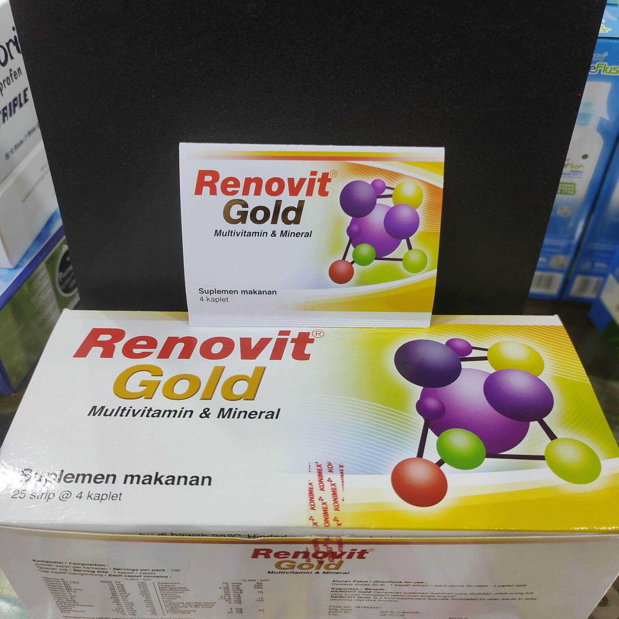 Renovit Gold harga per strip isi 4tablet | Lazada Indonesia