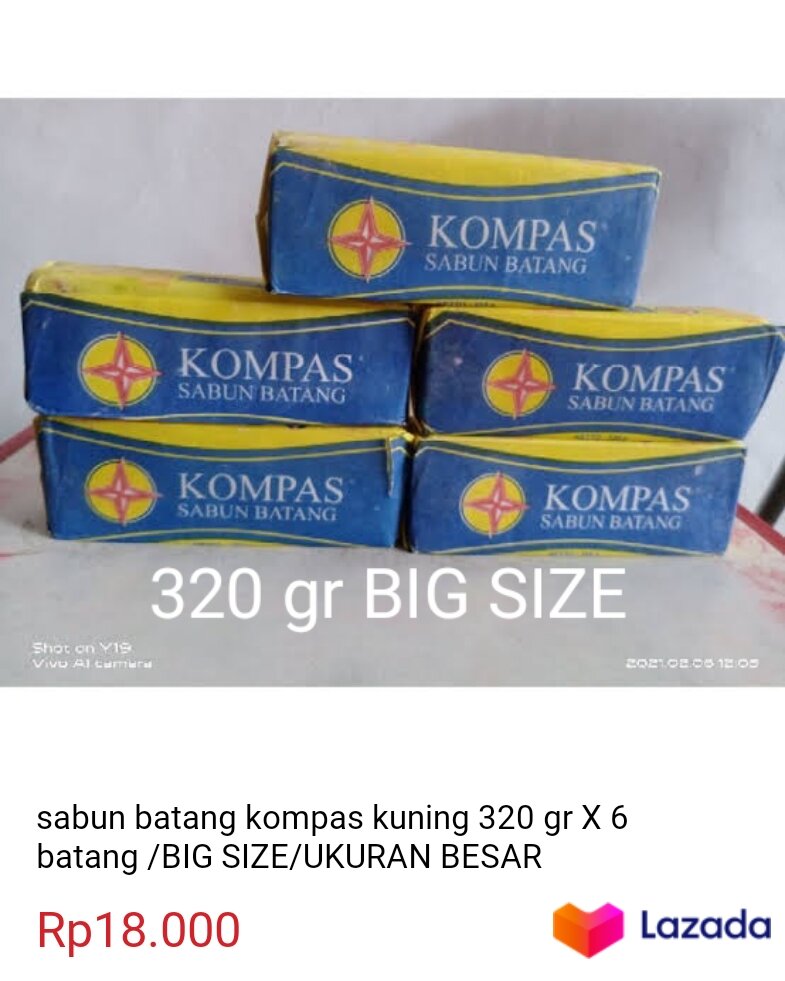 sabun batang kompas kuning 320 gr x 6 batang | Lazada Indonesia