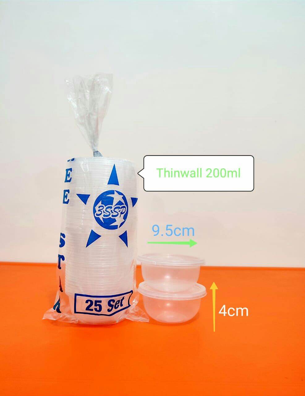 mangkok plastik thinwall 200ml bening LEBIH TEBAL TAHAN MICROWAVE cup ...