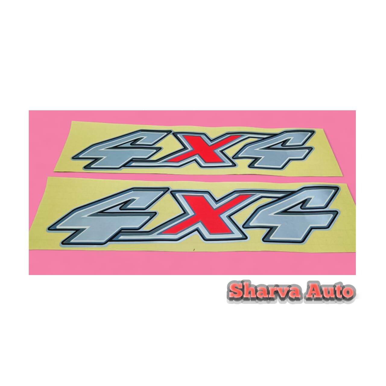 Stiker 4x4 mobil toyota hilux / sticker HILUX 4x4 warna putih dan ...