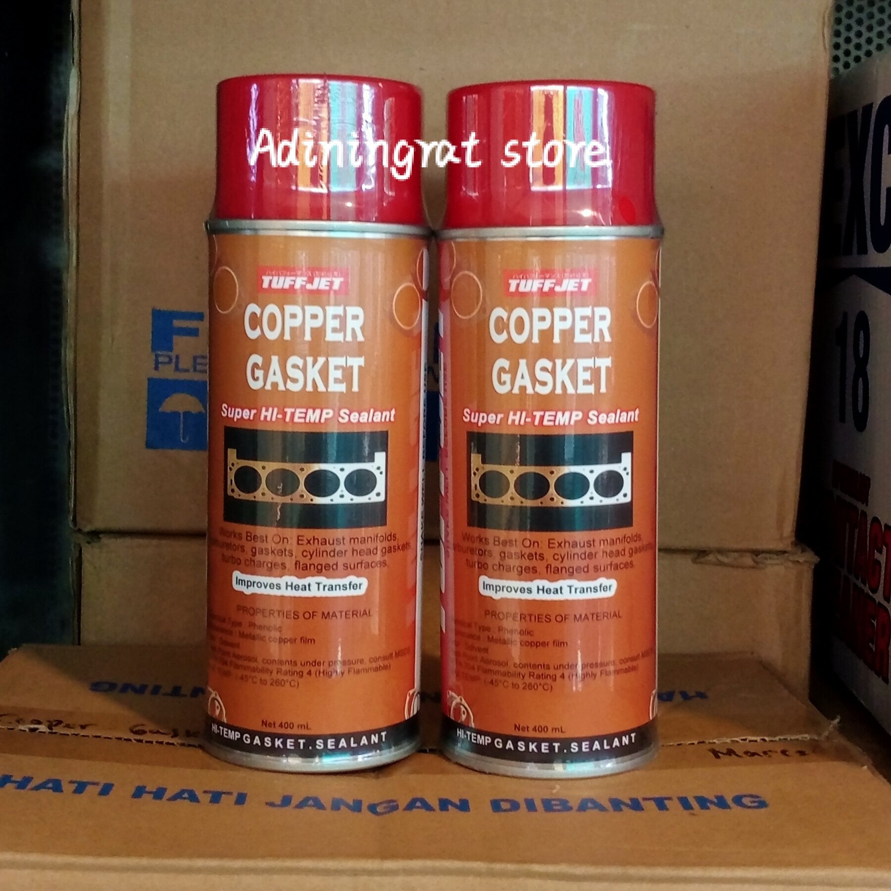 TUFFJET Copper Gasket Super Hi-Temp Sealant 396 gram/Lem Gasket Semprot ...