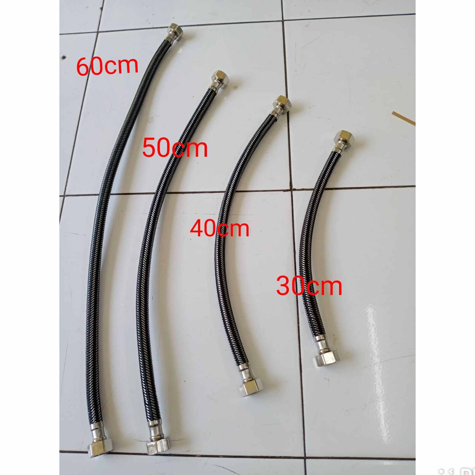 selang flexible hose 30 cm drat 1/2 inchi untuk sink bak cuci piring / shower / kloset - selang ...
