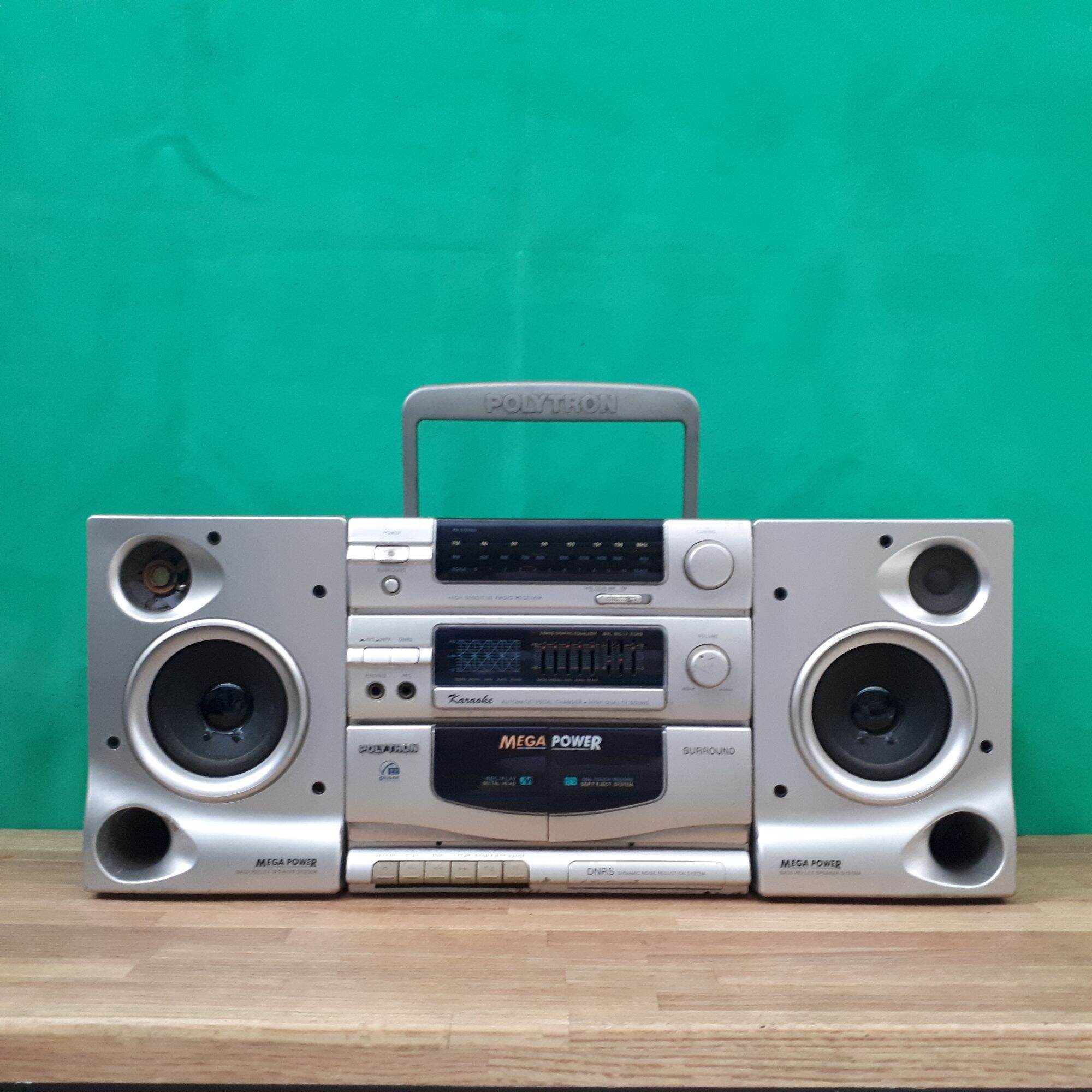radio tape polytron mega power radio normal aux normal, tape off (bekas ...